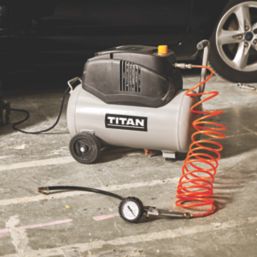 Titan TTB797CPR 24Ltr Electric Oil-Free Air Compressor with 5 Piece ...