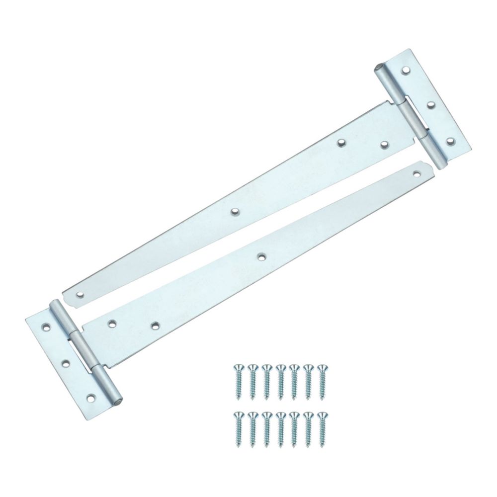 Smith & Locke Zinc-Plated Tee Hinges 300mm 2 Pack - Screwfix