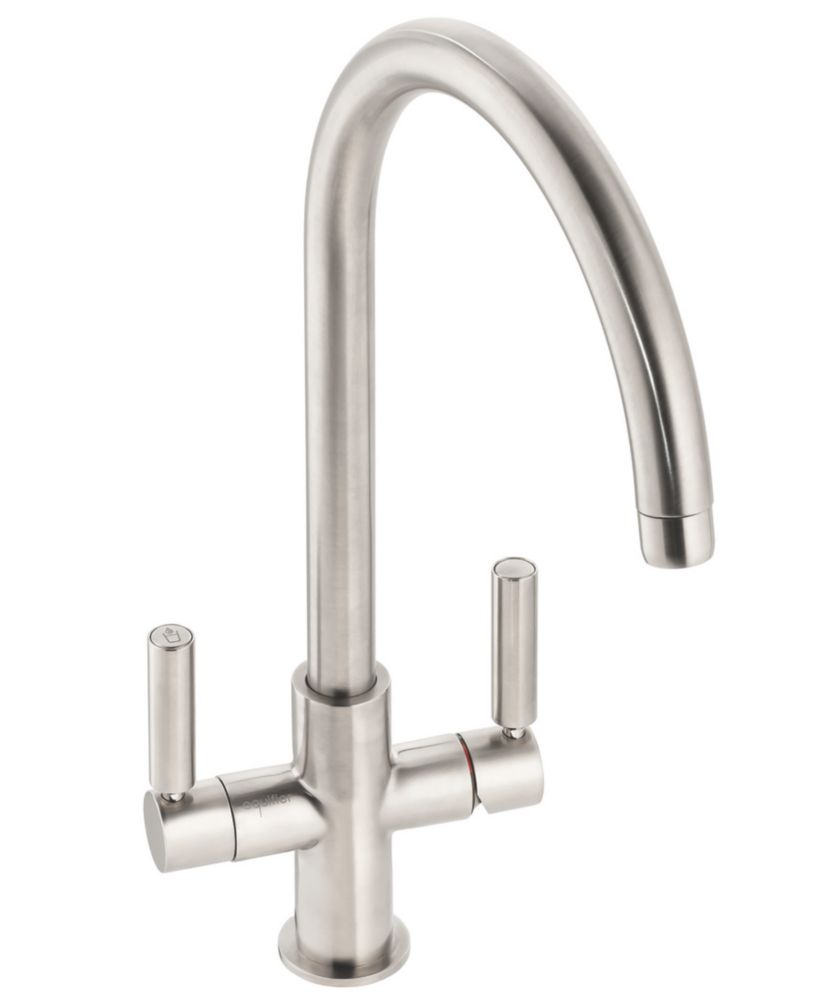Abode Globe Aquifier 3-Way Deck Mounted Filter Tap Brushed Nickel ...