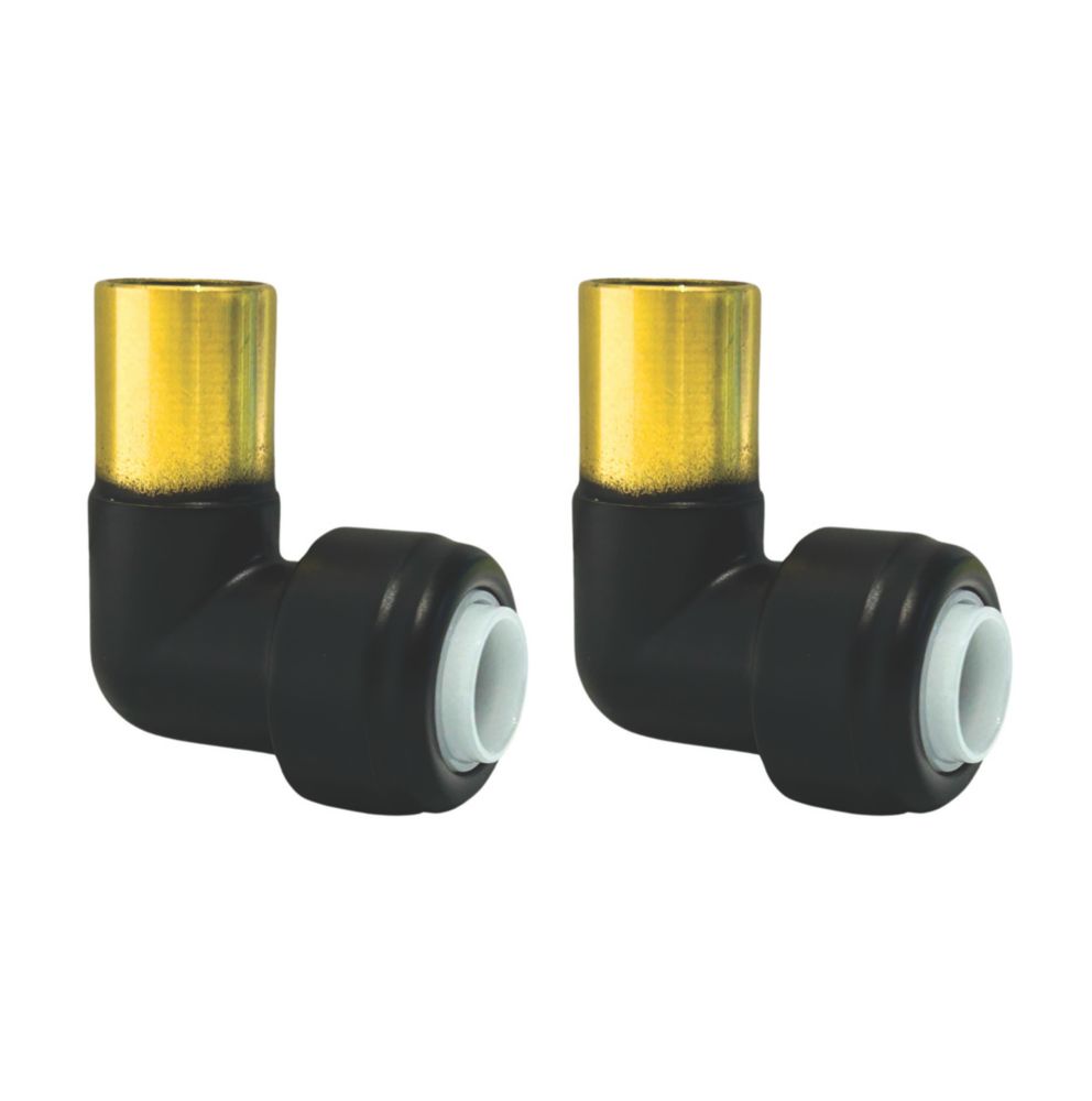 ETAL Brass Push-Fit Reducing 90° Matt Black Stem Elbow F 10mm x M 15mm ...