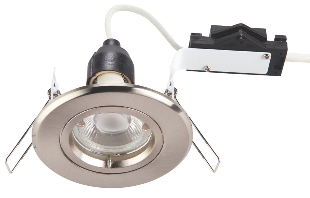 LAP Cast Fixed Downlight Satin Nickel - Screwfix