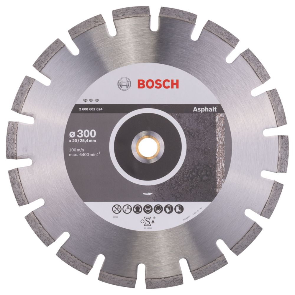 Bosch Asphalt Diamond Cutting Disc 300mm x 25.4mm - Screwfix