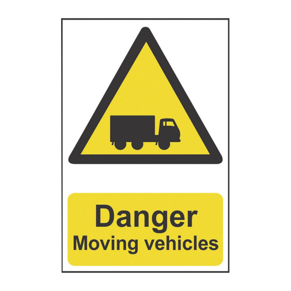 Essentials 'Danger Moving Vehicles' Sign 420mm x 297mm - Screwfix