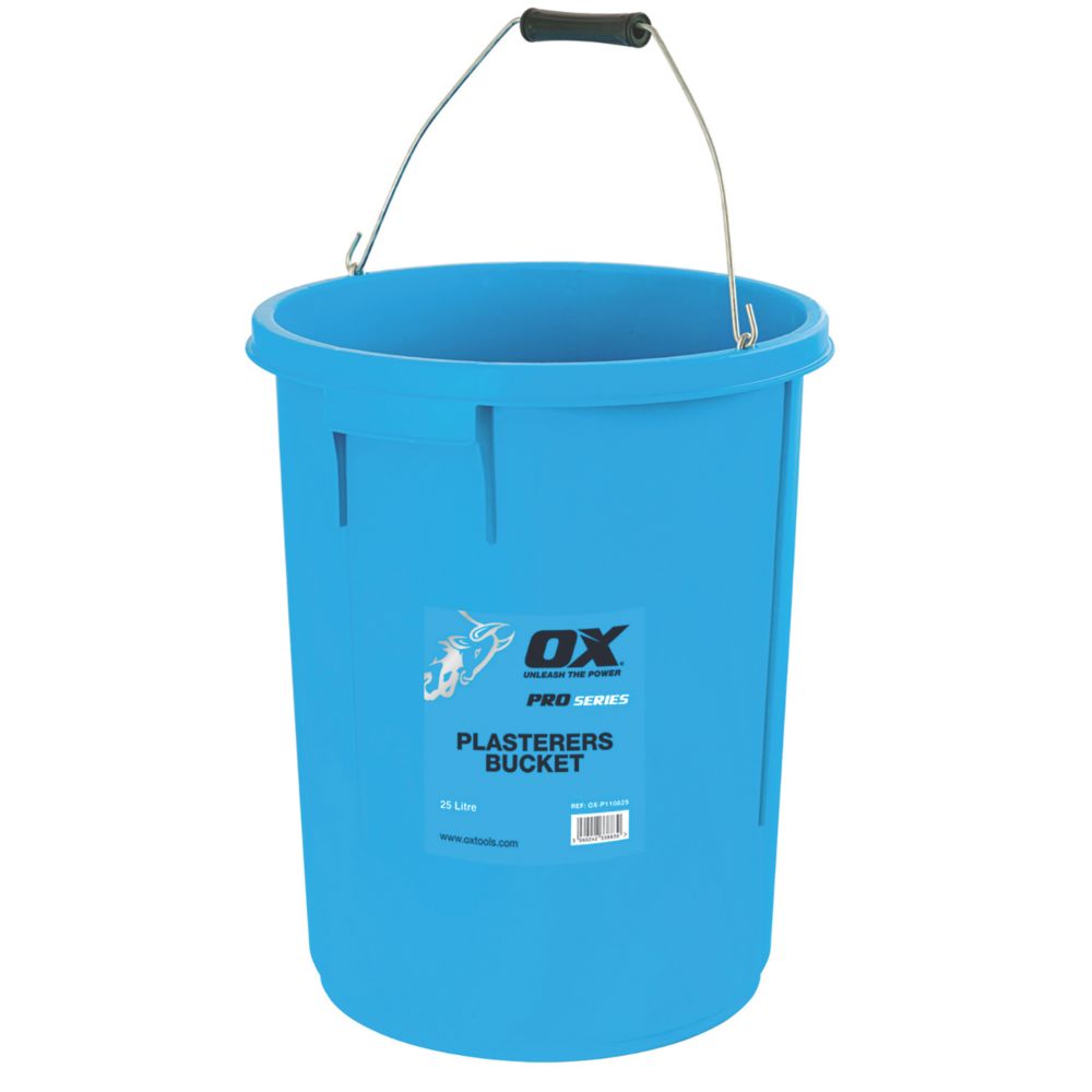 OX Plastic Plasterers Bucket Blue 25Ltr - Screwfix