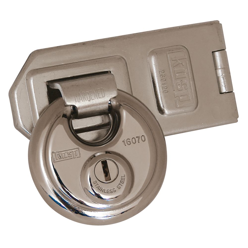 Kasp Disc Padlock with Hasp Zinc-Plated 160mm - Screwfix