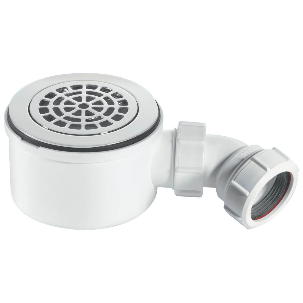 McAlpine Shower Trap with 1 1/2" Outlet Chrome 90mm - Screwfix