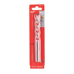 Milwaukee Straight Shank Masonry Premium Concrete Drill Bit 12mm x ...