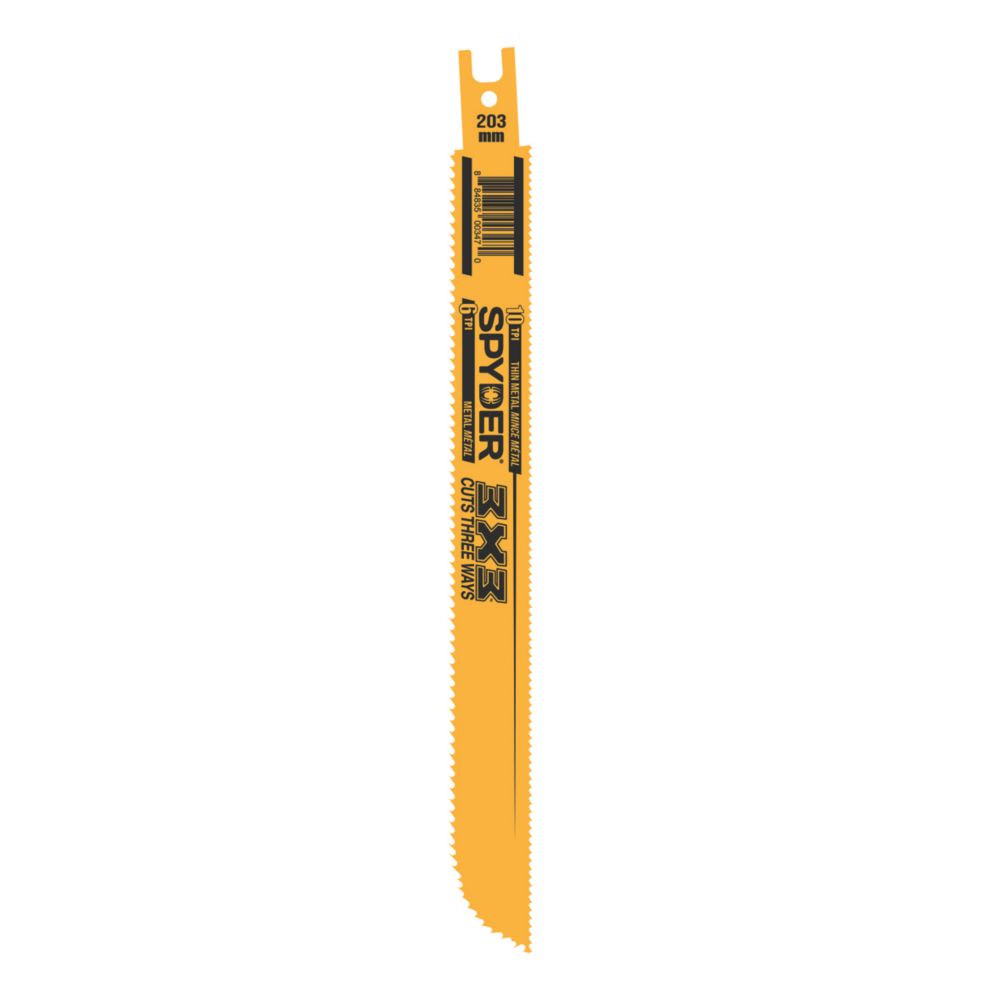 Spyder 3x3 Wood Reciprocating Saw Blade 200mm - Screwfix