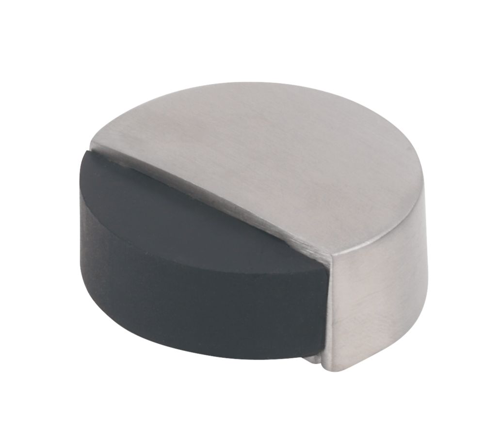 Eclipse Round Door Stop 47 x 21mm Satin Stainless Steel - Screwfix