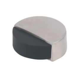 Eclipse Round Door Stop 47 x 21mm Satin Stainless Steel - Screwfix