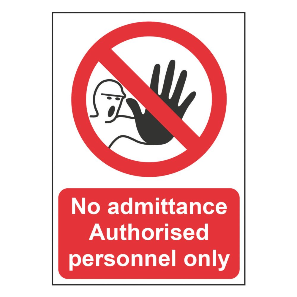 Essentials "No Admittance Authorised Personnel Only" Sign 210mm x 148mm ...