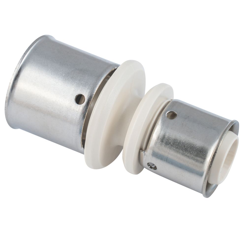 Purmo Plastic Press-Fit Reducing Straight Coupler 26mm x 20mm - Screwfix