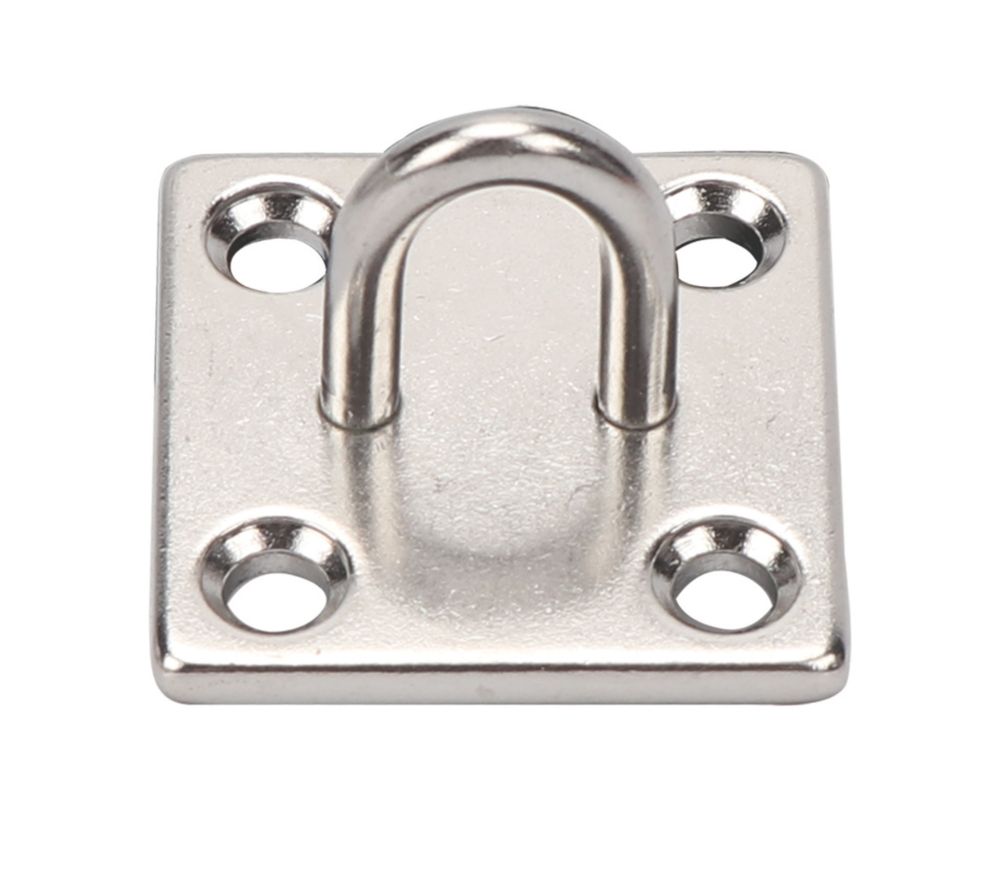 Essentials Stainless Steel Staple on Plates 50mm x 50mm 2 Pack - Screwfix